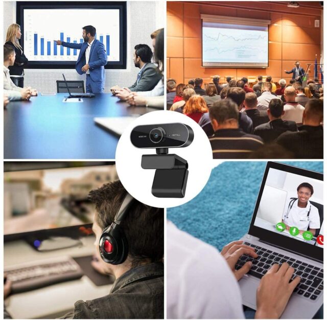 Webcam with Microphone and Tripod for PC, Desktop, Laptop, Plug and ...